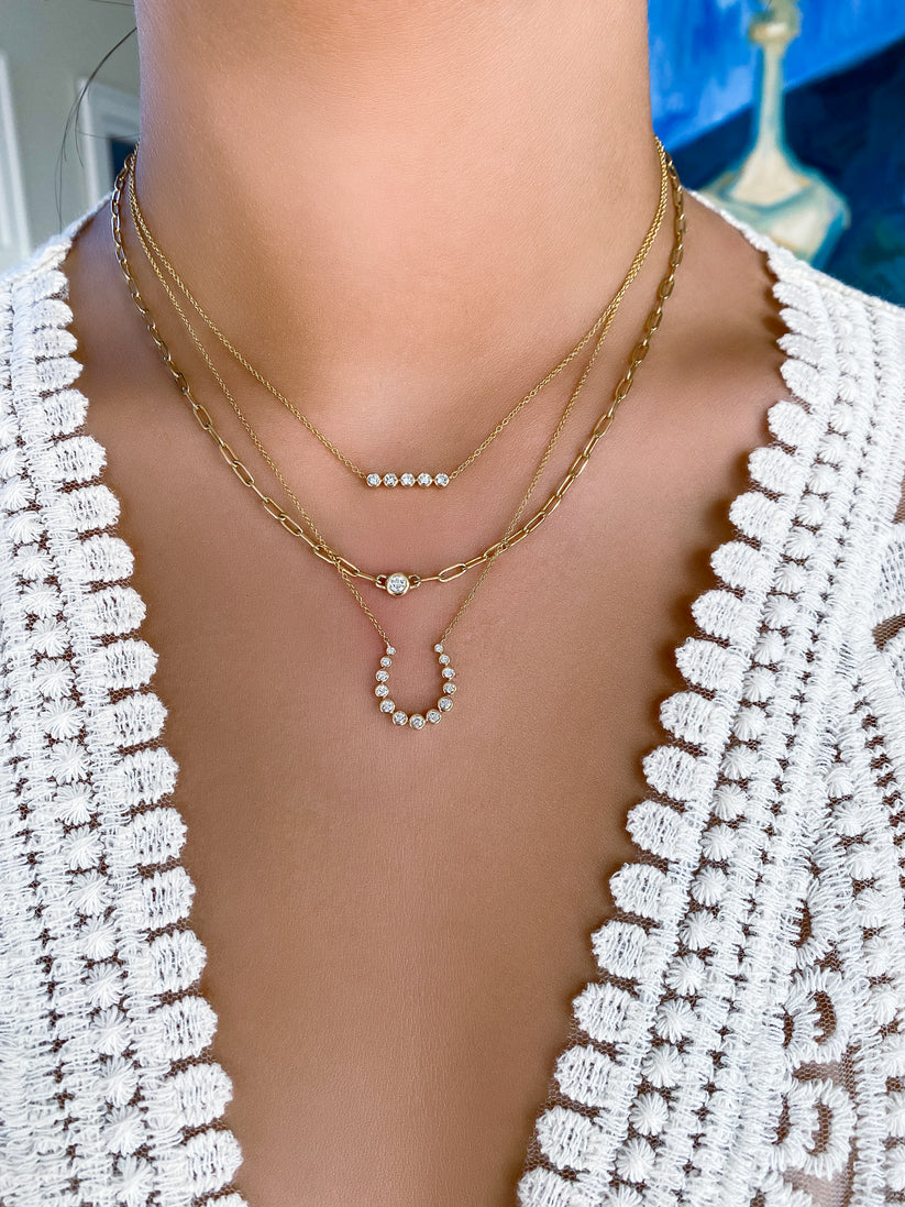 Mini Senna Diamond Necklace YG – Market Highland Park